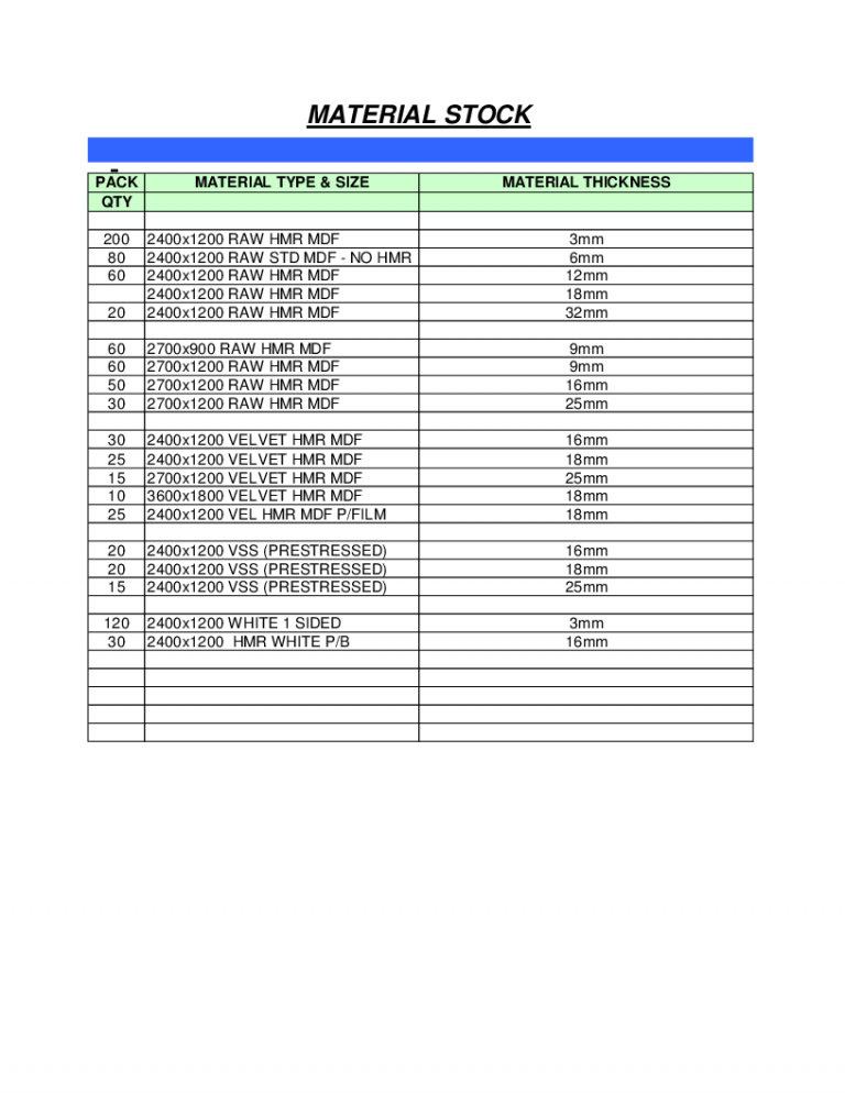 Stock Material - Precision Wood Machining